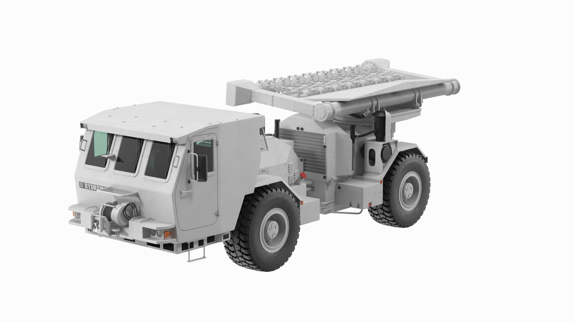 3D White Mine Clearing Vehicle Hydrema 910 Rigged - TurboSquid 2094977