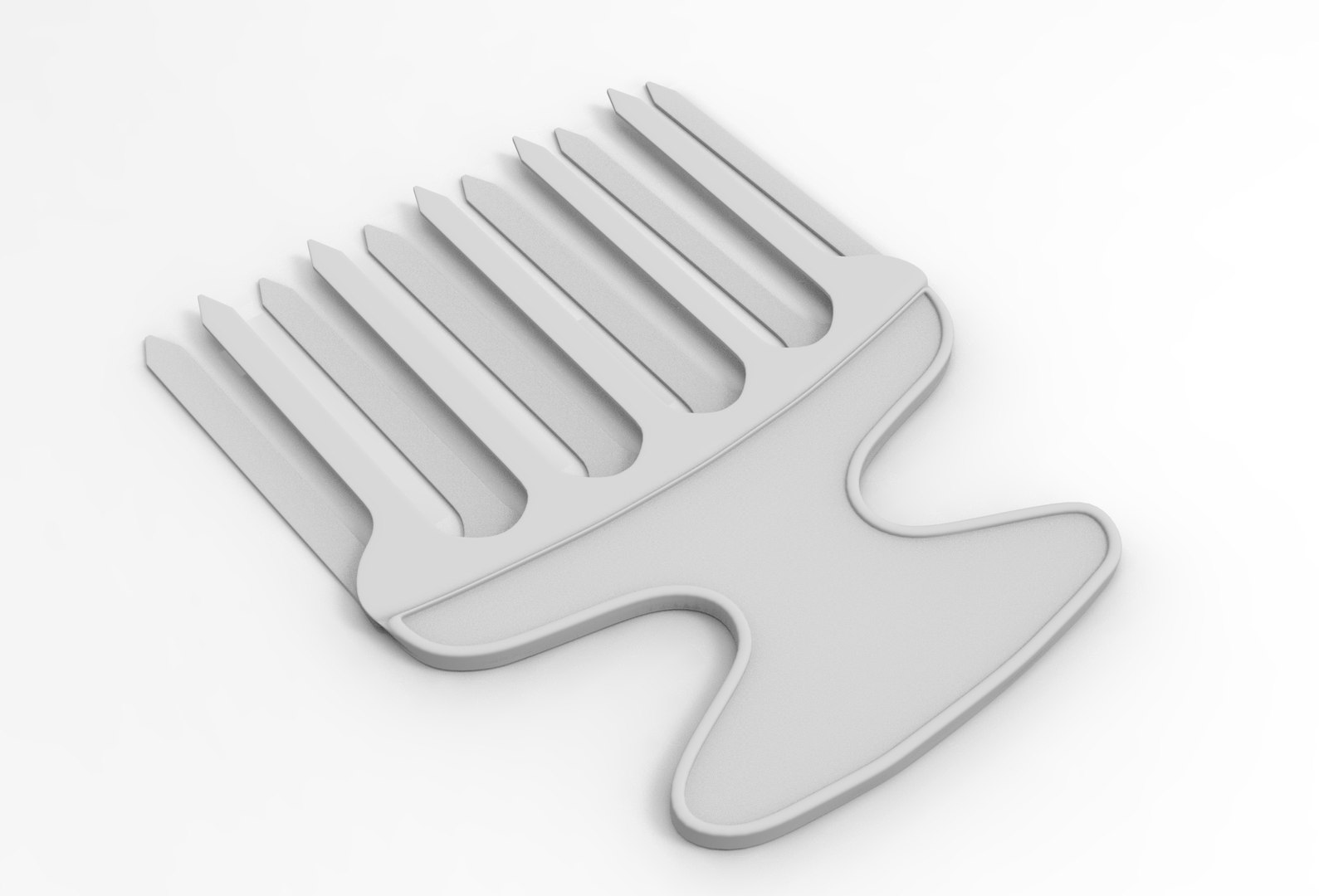 Afro Perm Comb 3D Model - TurboSquid 2305639