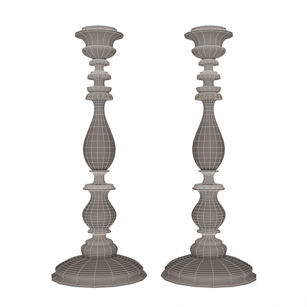 3D Model Wood Candlestick - TurboSquid 1767021