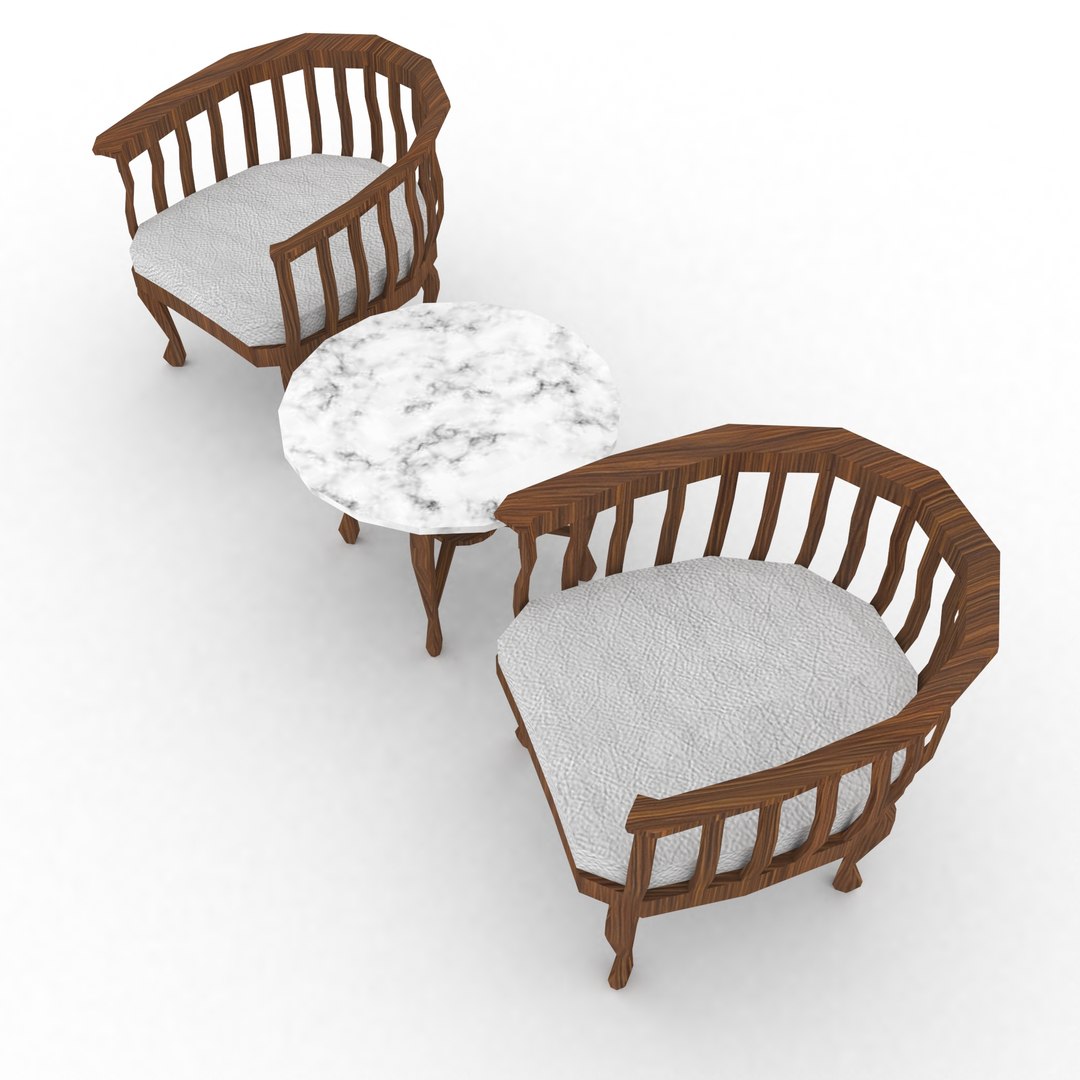 Betawi Style Chair And Desk 3D Model - TurboSquid 1781557