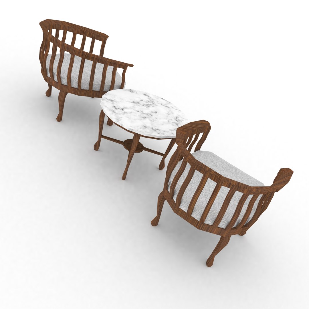 Betawi Style Chair And Desk 3D Model - TurboSquid 1781557