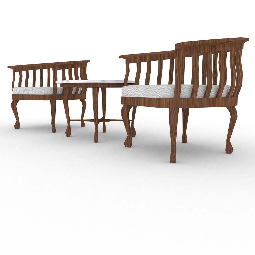 Betawi Style Chair And Desk 3D Model - TurboSquid 1781557