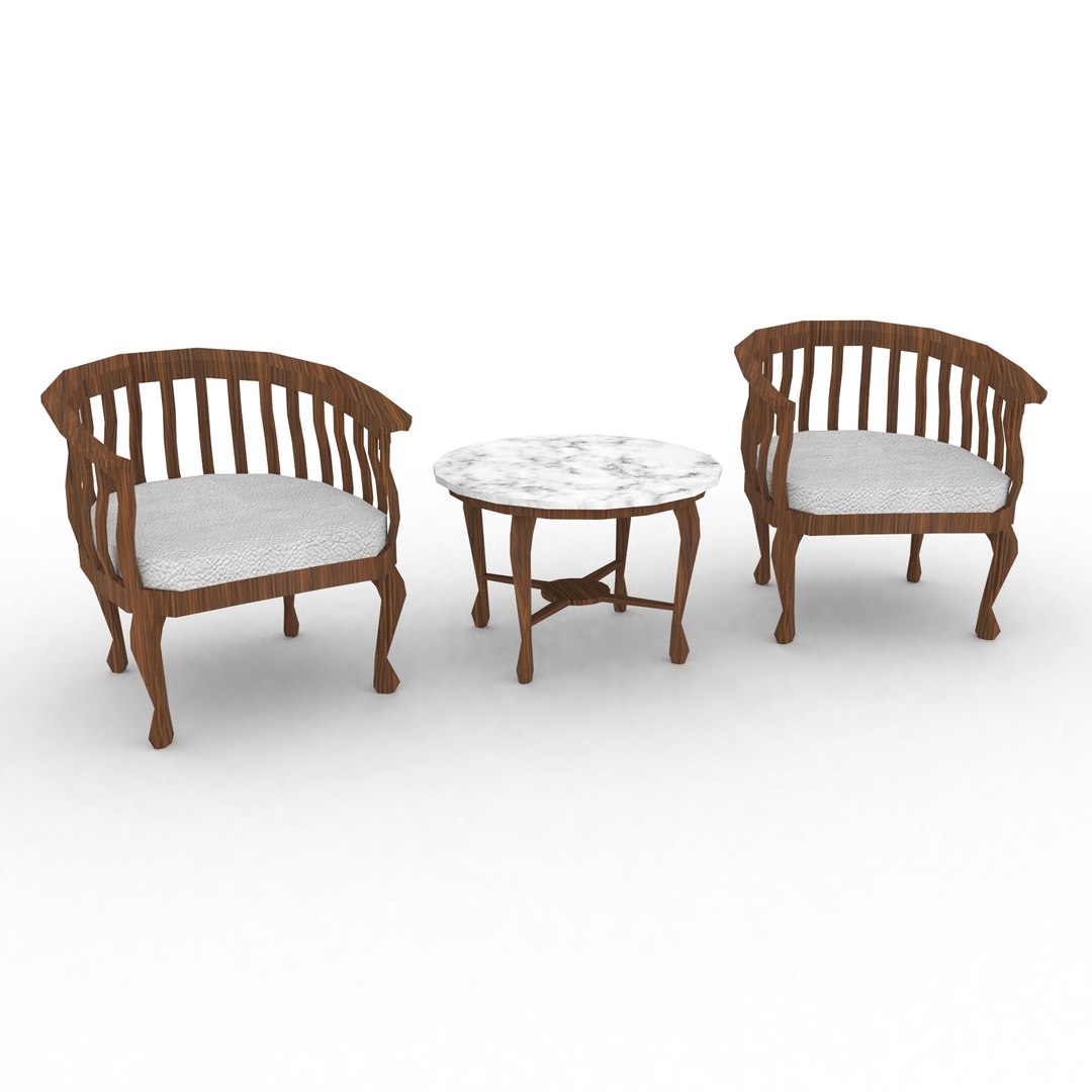 Betawi Style Chair And Desk 3D Model - TurboSquid 1781557