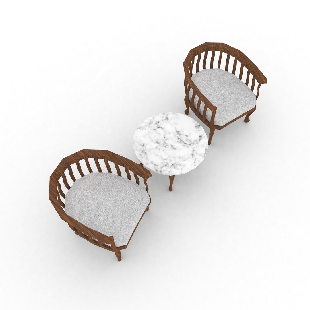 Betawi Style Chair And Desk 3D Model - TurboSquid 1781557