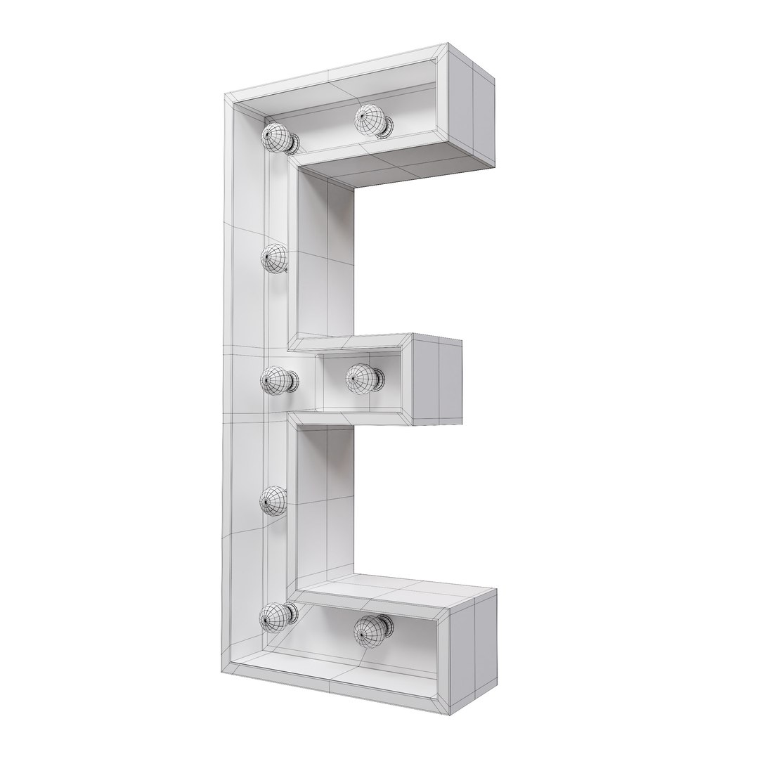 Marquee Letter E Led Wooden Glow Sign 3D Model - TurboSquid 1974372