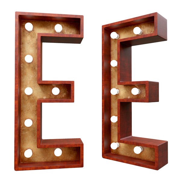 Marquee letter E led wooden glow sign3Dモデル - TurboSquid 1974372