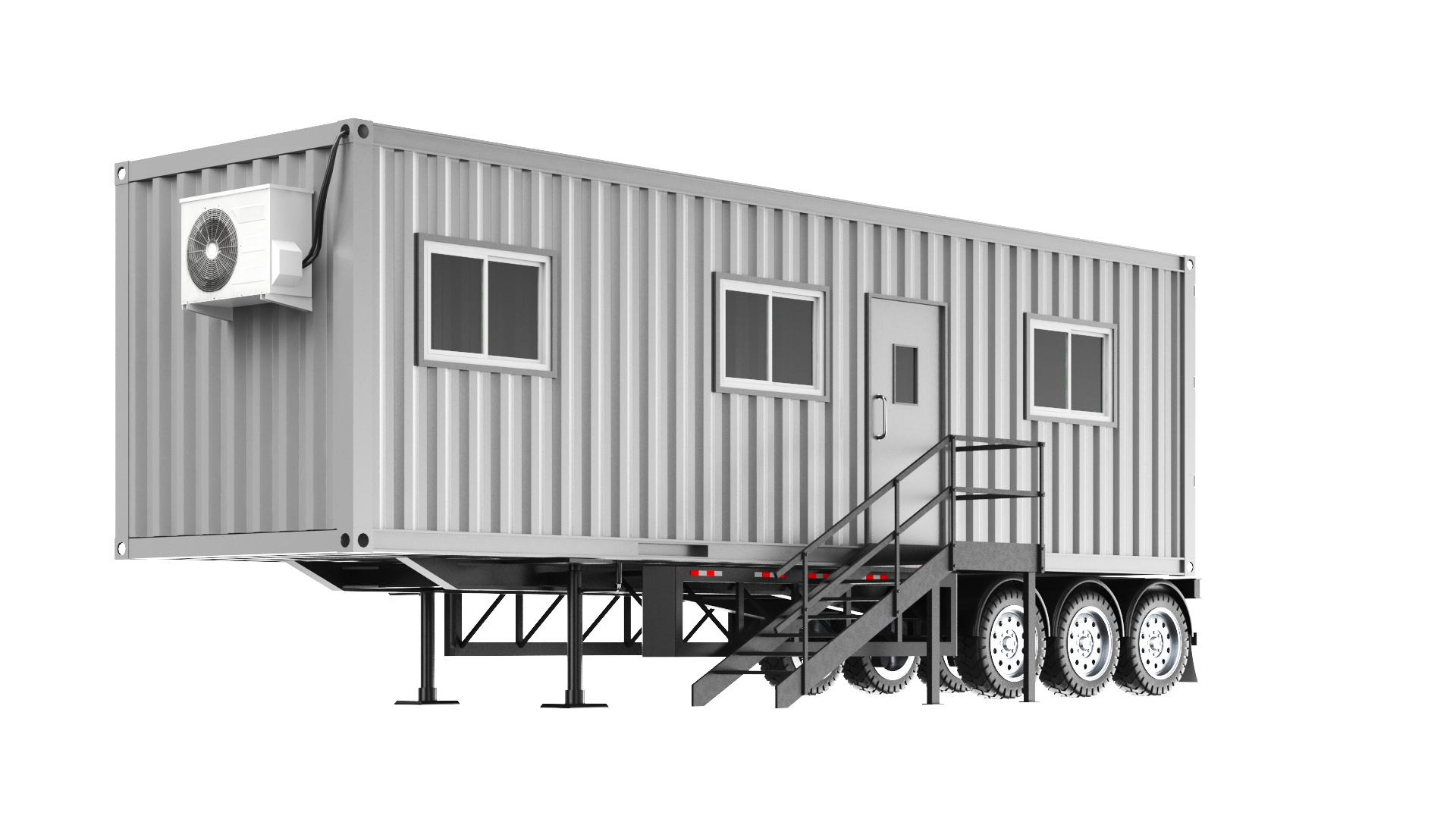 3D Detailed Portable Building Trailer Model - TurboSquid 2249564