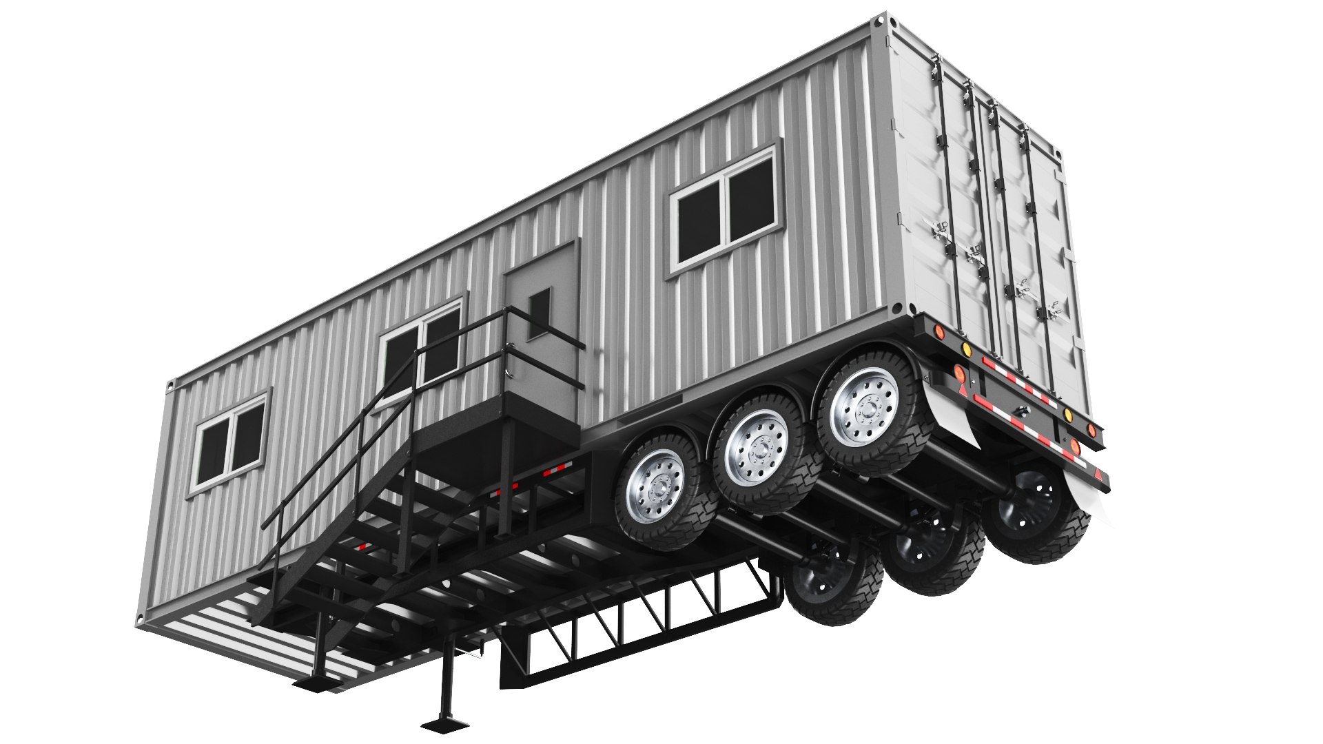 3D Detailed Portable Building Trailer Model - TurboSquid 2249564