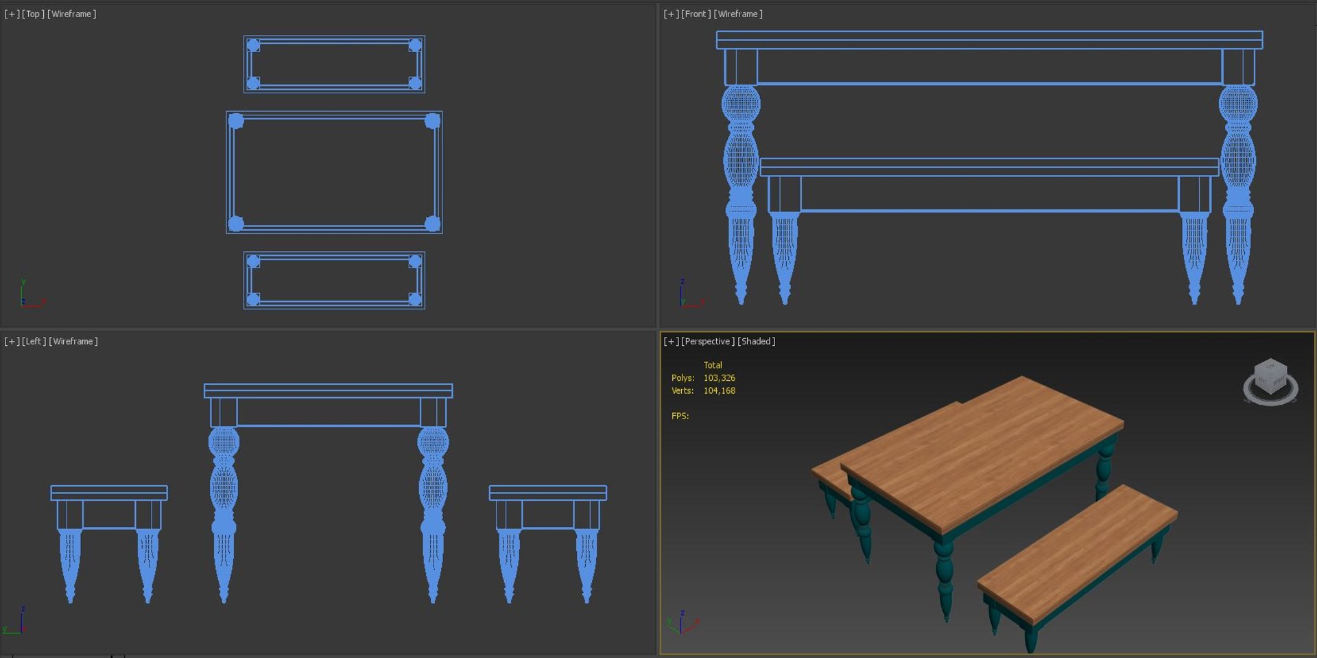 3D dining table model - TurboSquid 1645131