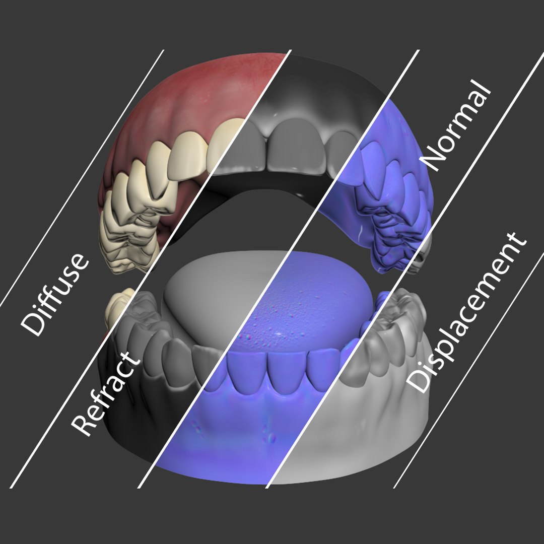 Max Realistic Teeth Gums Tongue