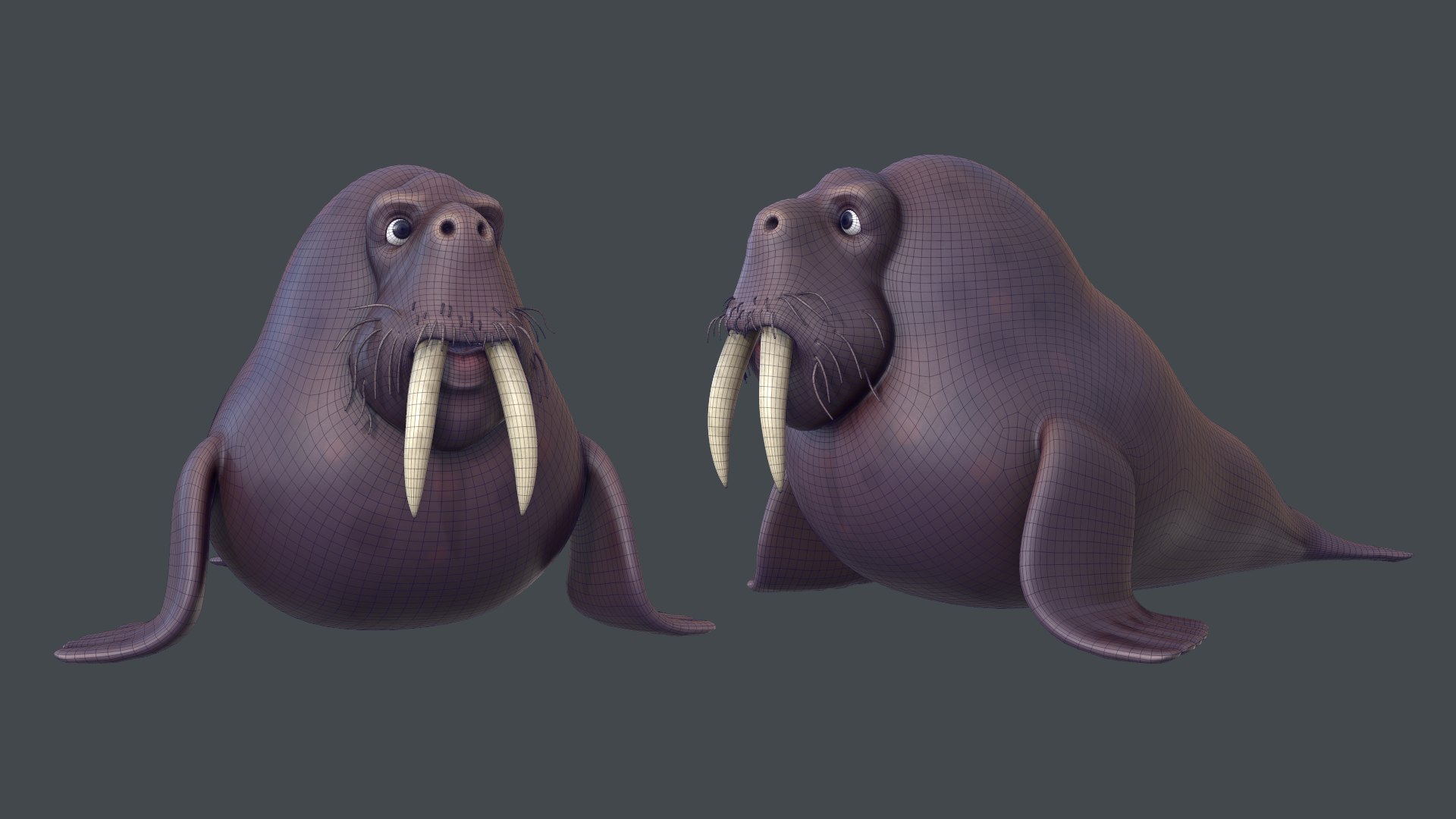 Cartoon Walrus 3D Model - TurboSquid 1245442