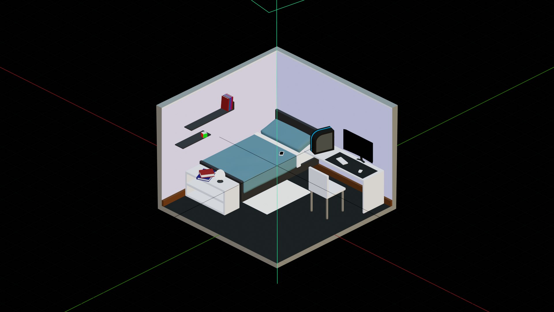 Isometric Bedroom 3D Model - TurboSquid 1818607