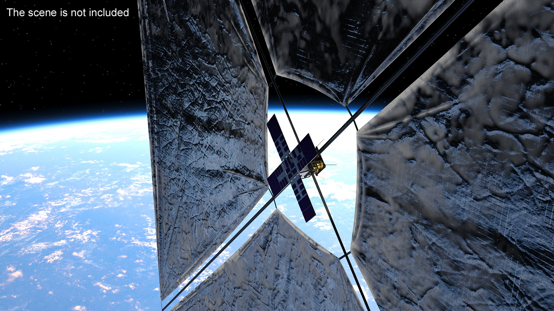 Satellite With Solar Sail 3D Model - TurboSquid 2341173