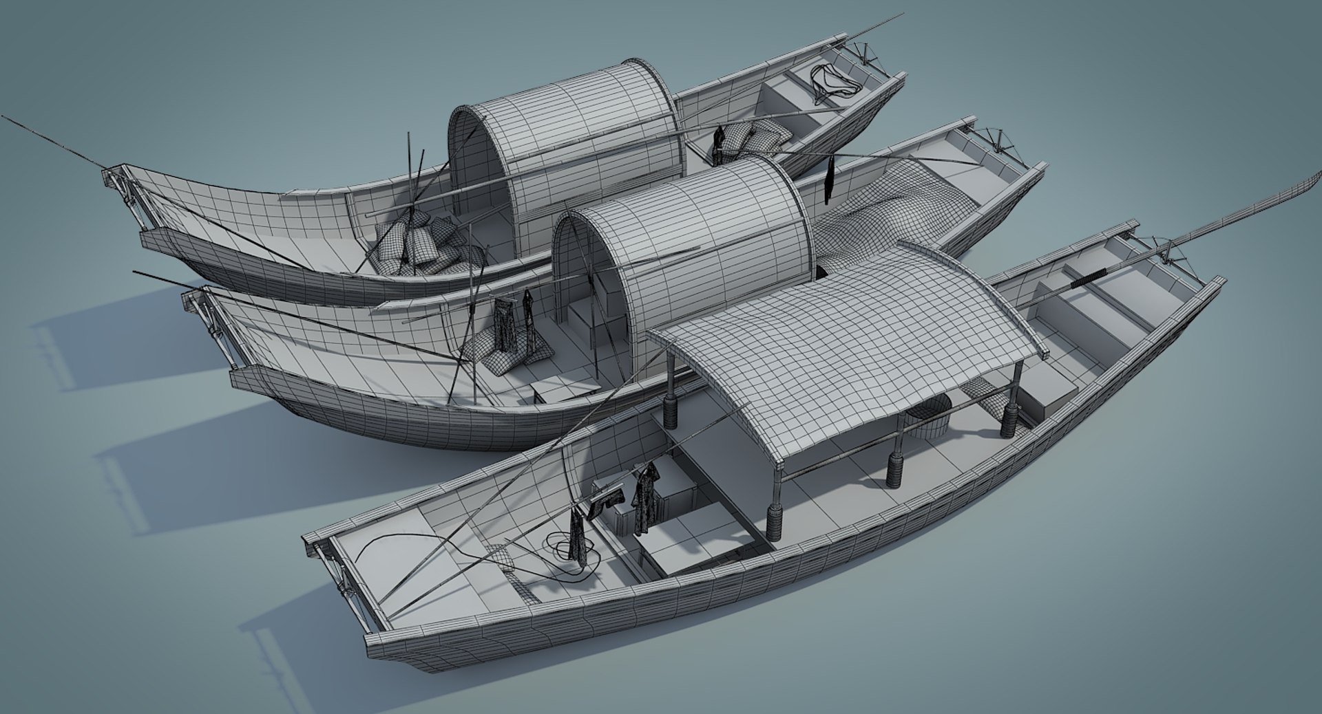 chinese boat 3d max