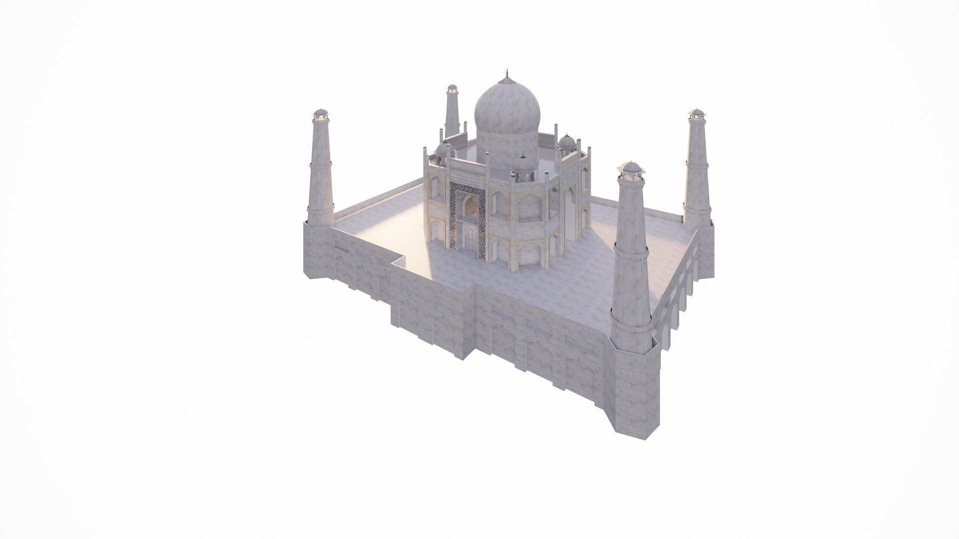 Taj Mahal 3D Model - TurboSquid 1488363