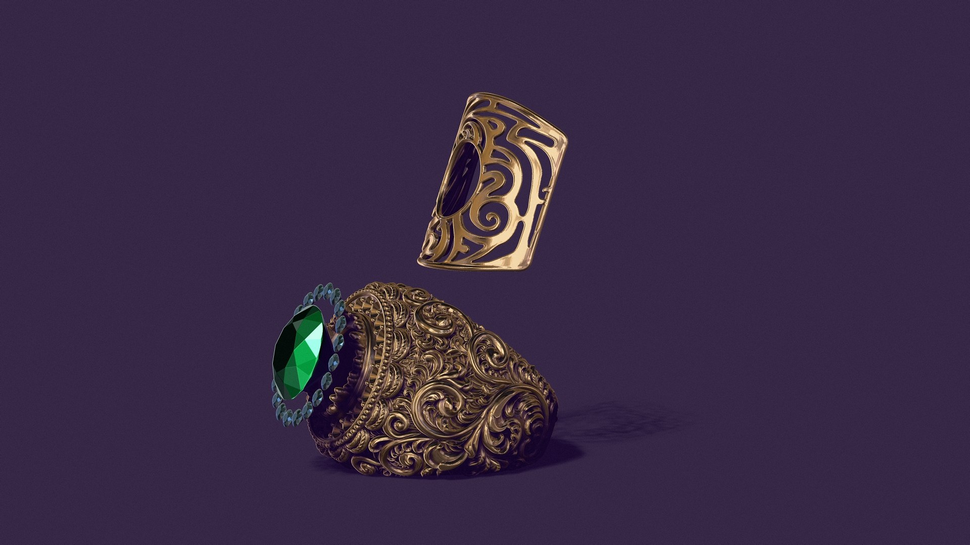 Imperial Baroque Signet Ring For Gold Casting 3D Model - TurboSquid 2412853