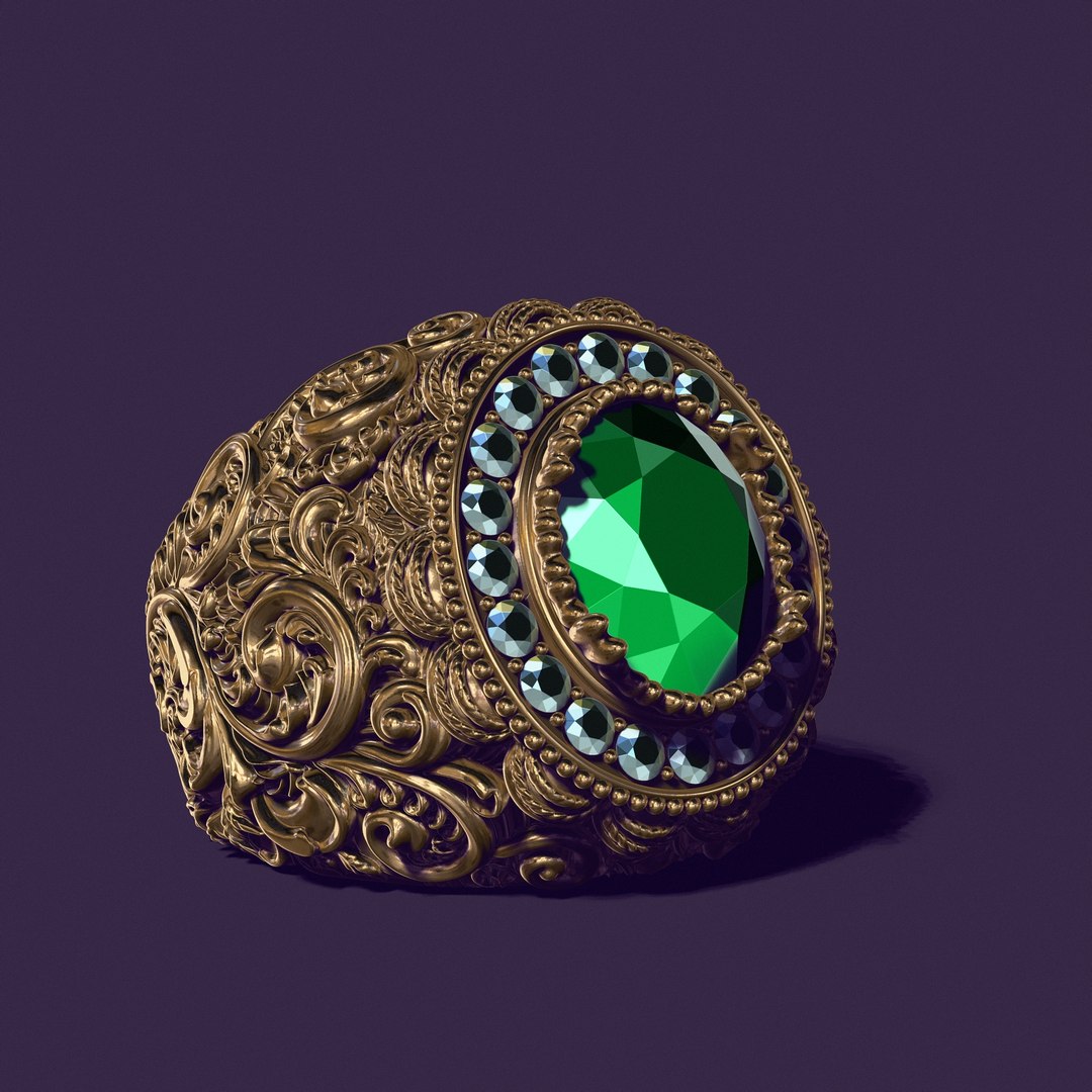 Imperial Baroque Signet Ring For Gold Casting 3D Model - TurboSquid 2412853