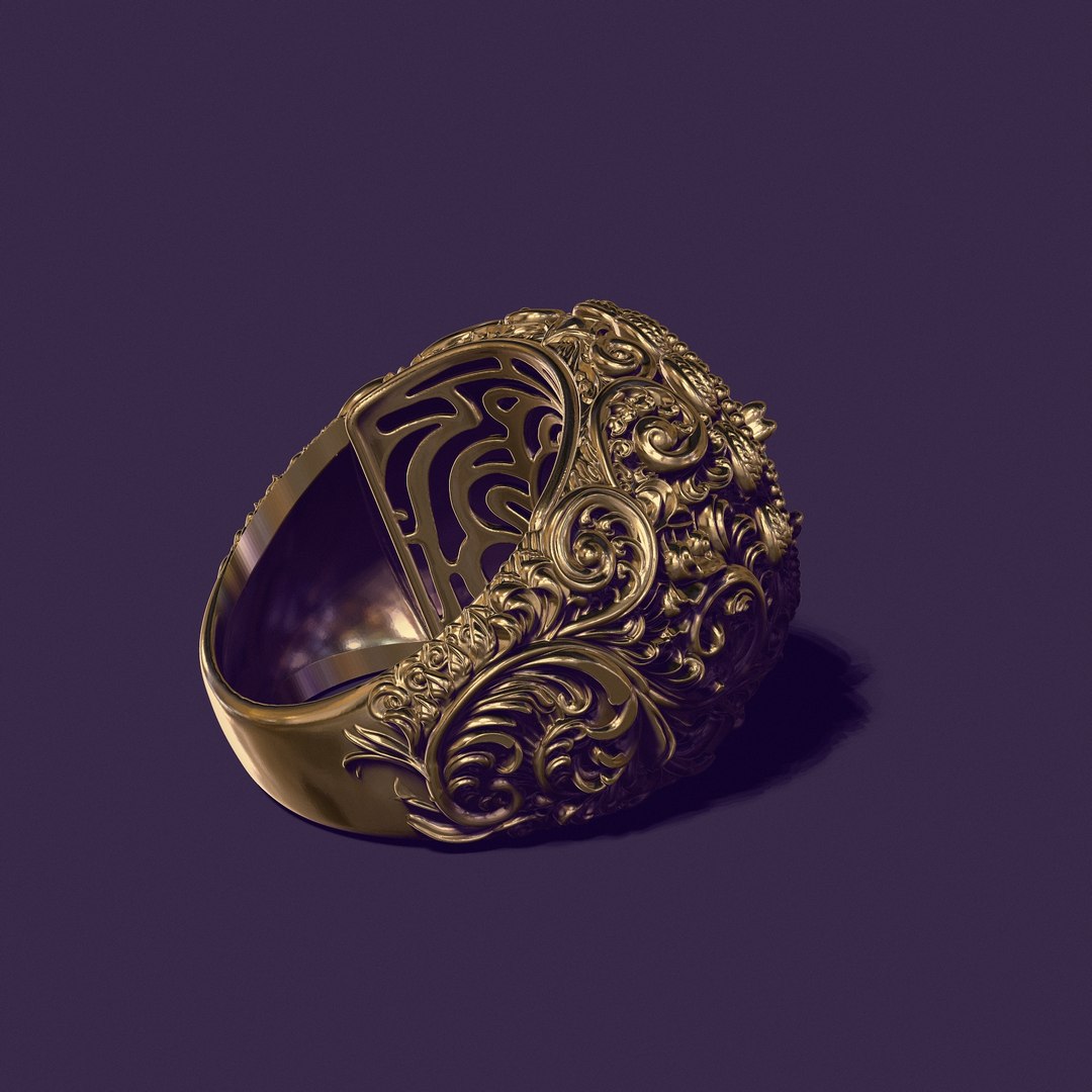 Imperial Baroque Signet Ring For Gold Casting 3D Model - TurboSquid 2412853