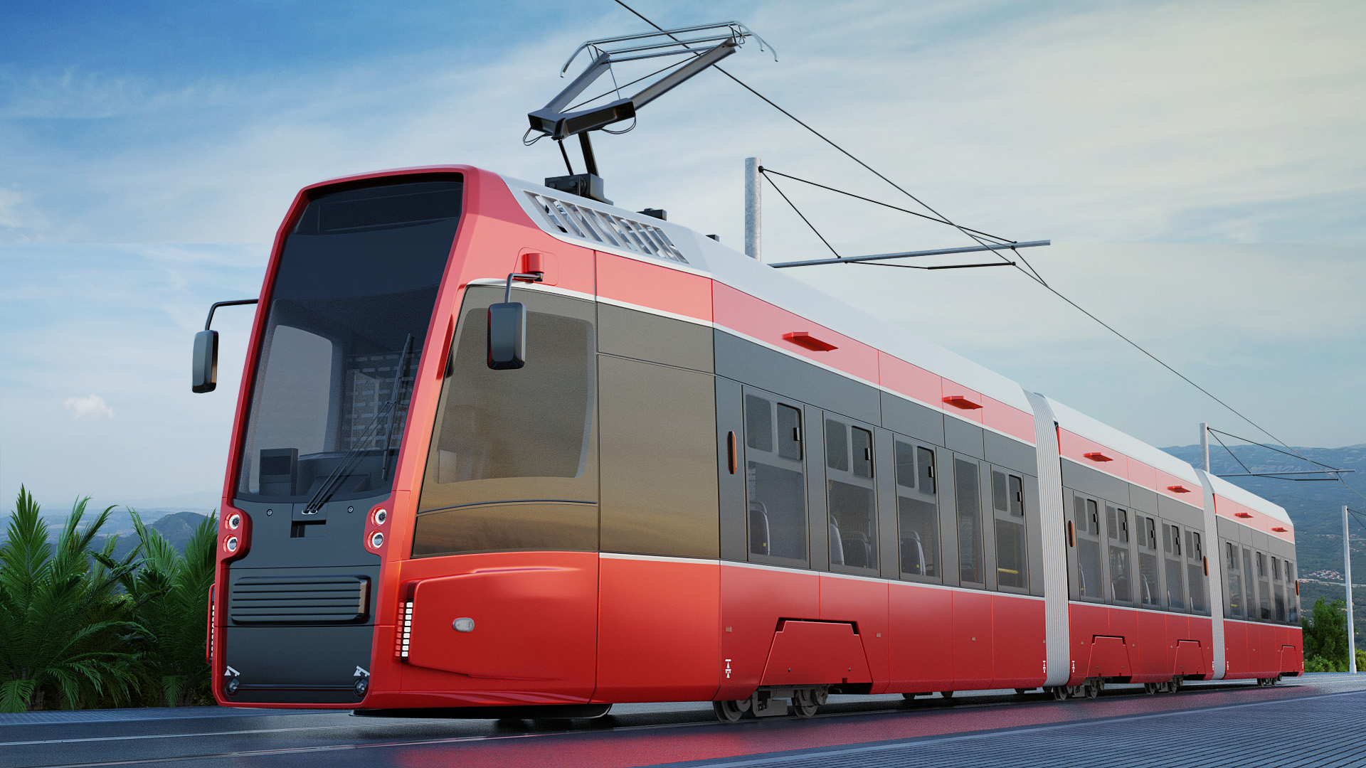 Modern Tram Streetcar 3D - TurboSquid 1742022