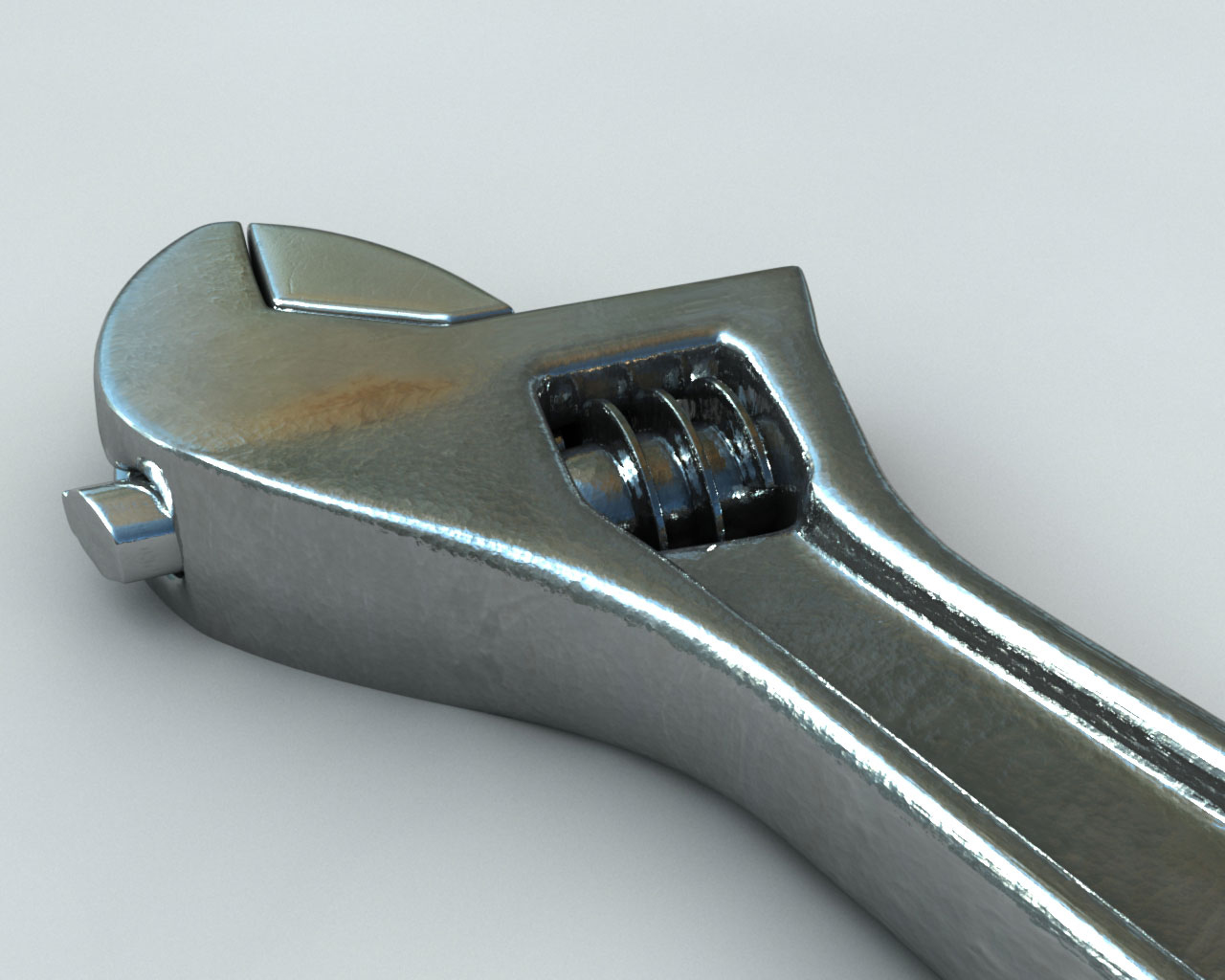 3d adjustable crescent wrench model