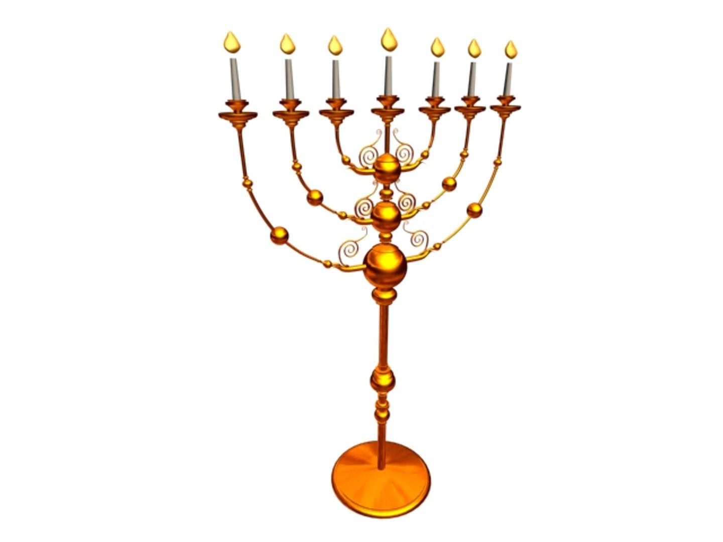 3d model jewish menora