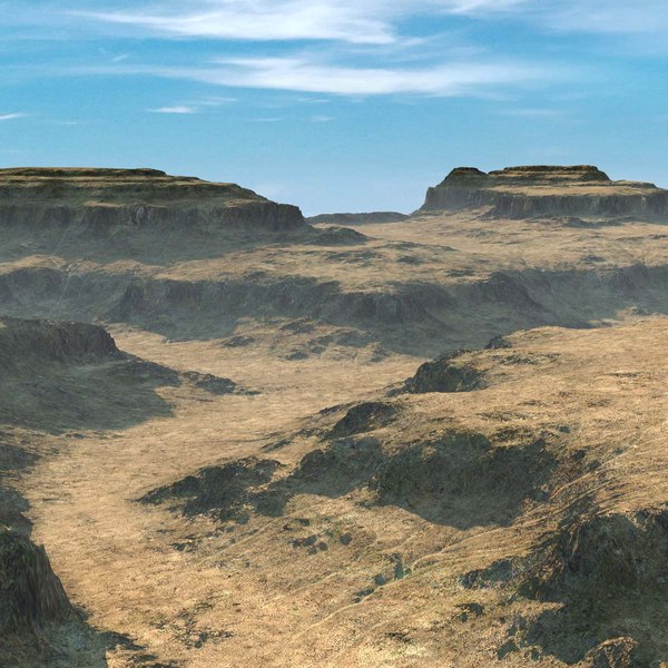 3d model of hills cliffs terrain