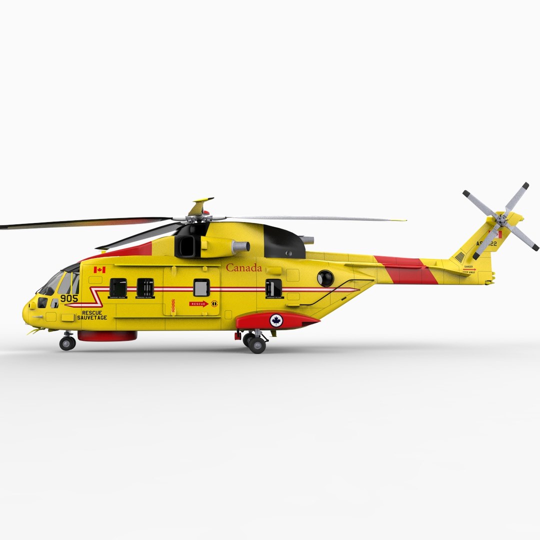 Pre-rigged Eh-101 Helicopter Craft 3d Model
