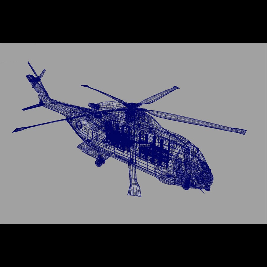 Pre-rigged Eh-101 Helicopter Craft 3d Model