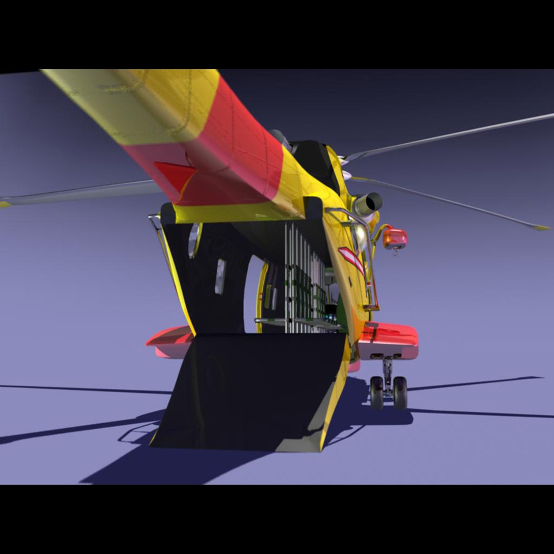 Pre-rigged Eh-101 Helicopter Craft 3d Model
