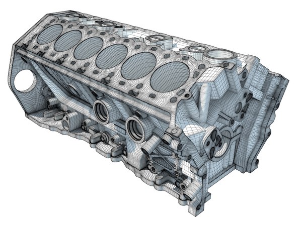 3D v12 engine block model - TurboSquid 1390155