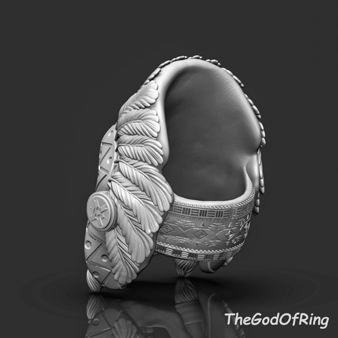 3D Aztec Skull Ring Model - TurboSquid 2286659