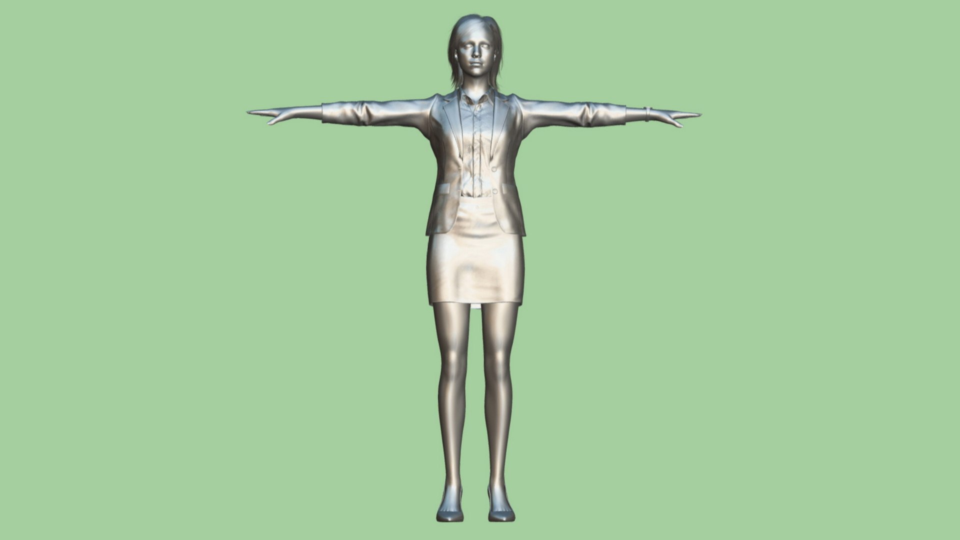 3D T-Pose Rigged Business Woman Model - TurboSquid 2297811