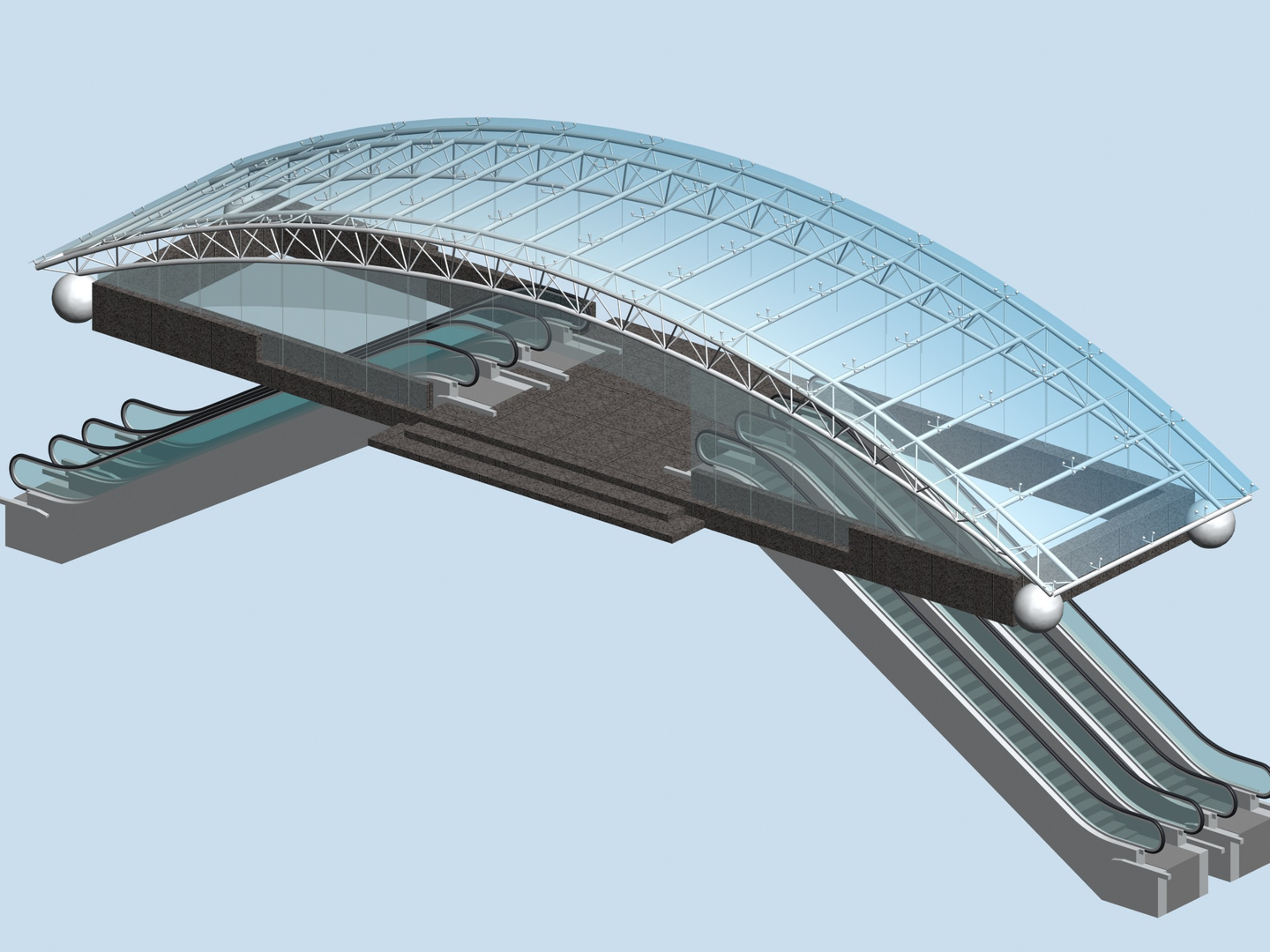 3d pedestrian bridge 02 model