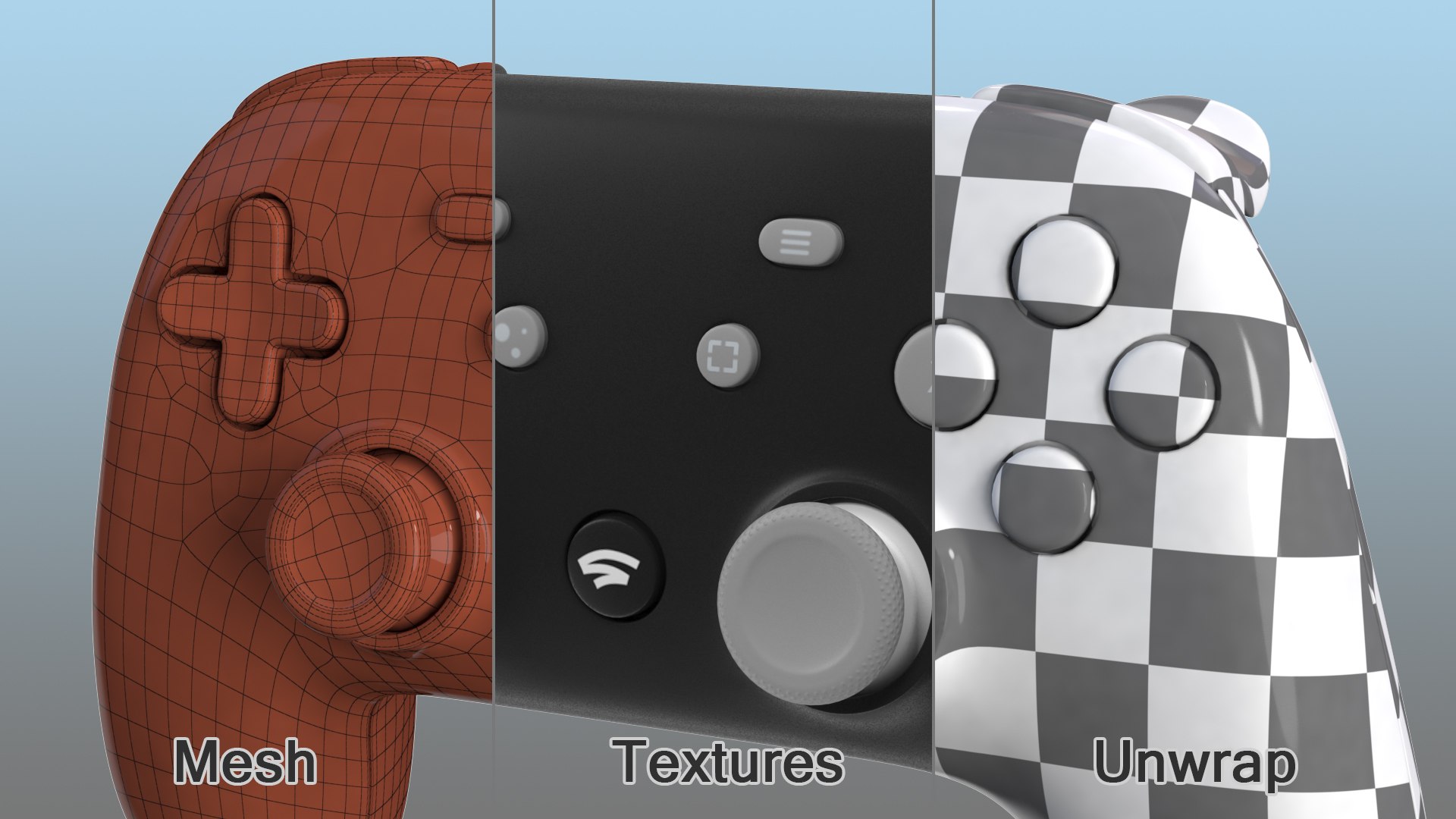 3D black google stadia controller - TurboSquid 1571776