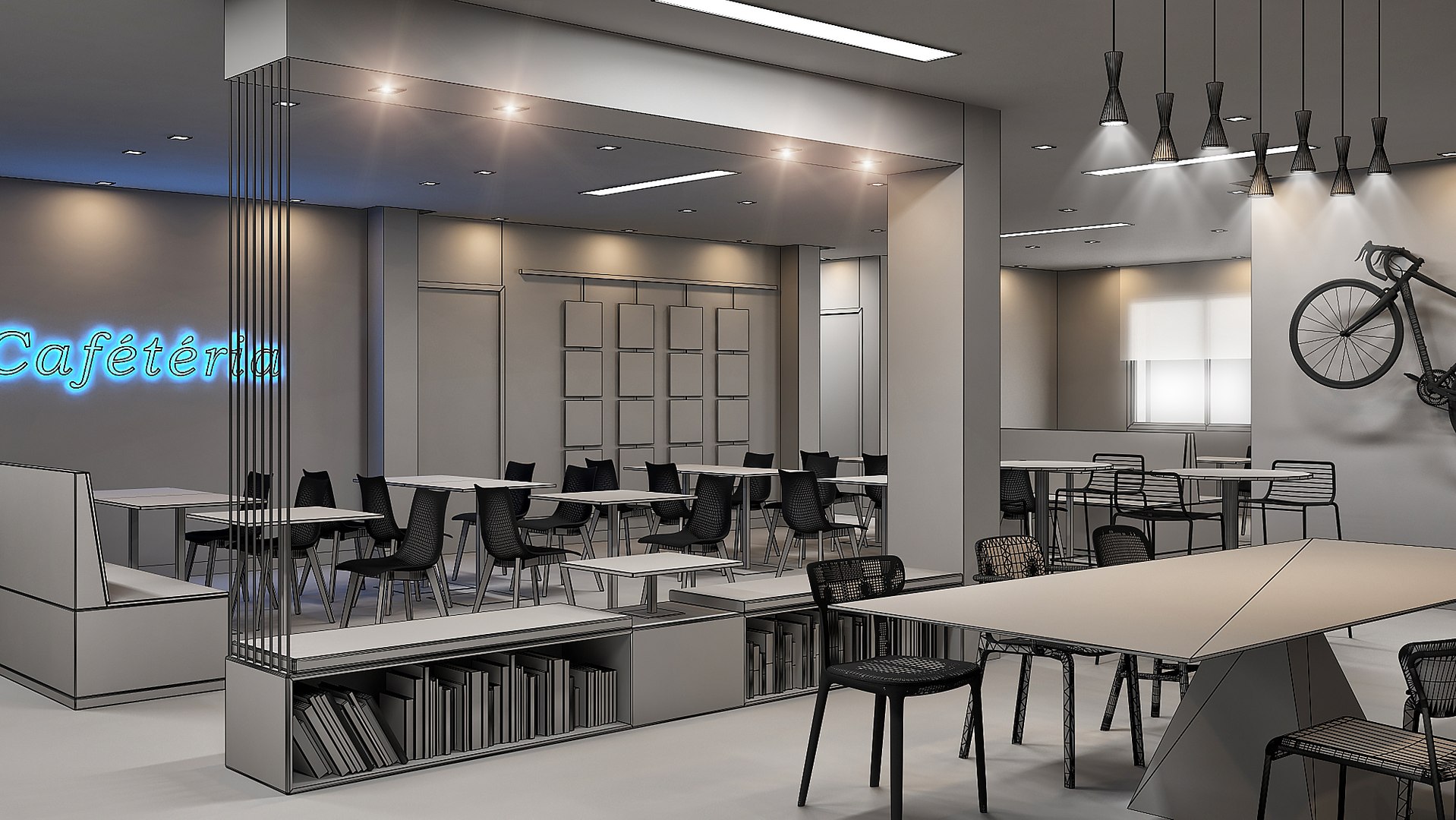 3D Interior Cafeteria Waiting Room - TurboSquid 1477386