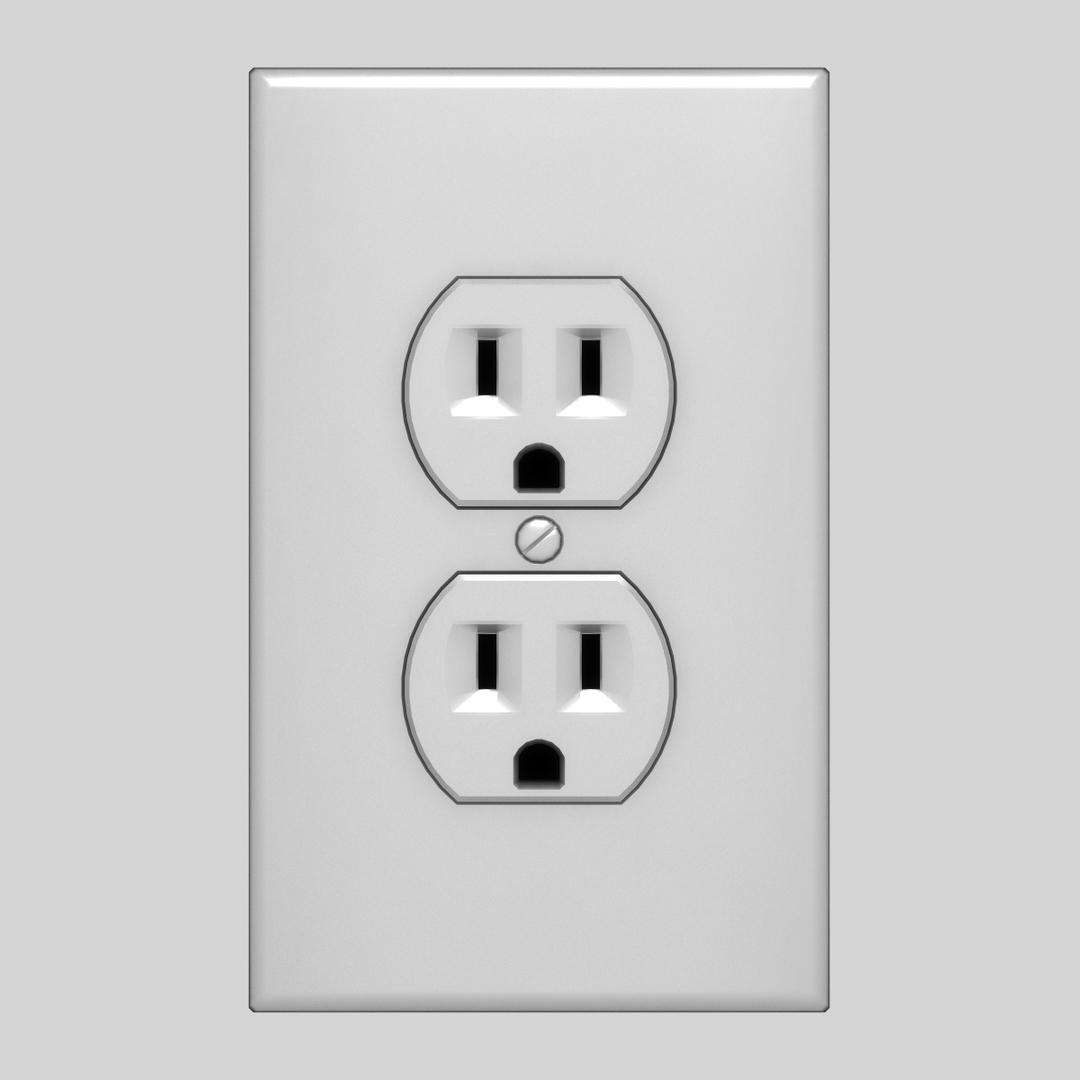 3d power outlet model
