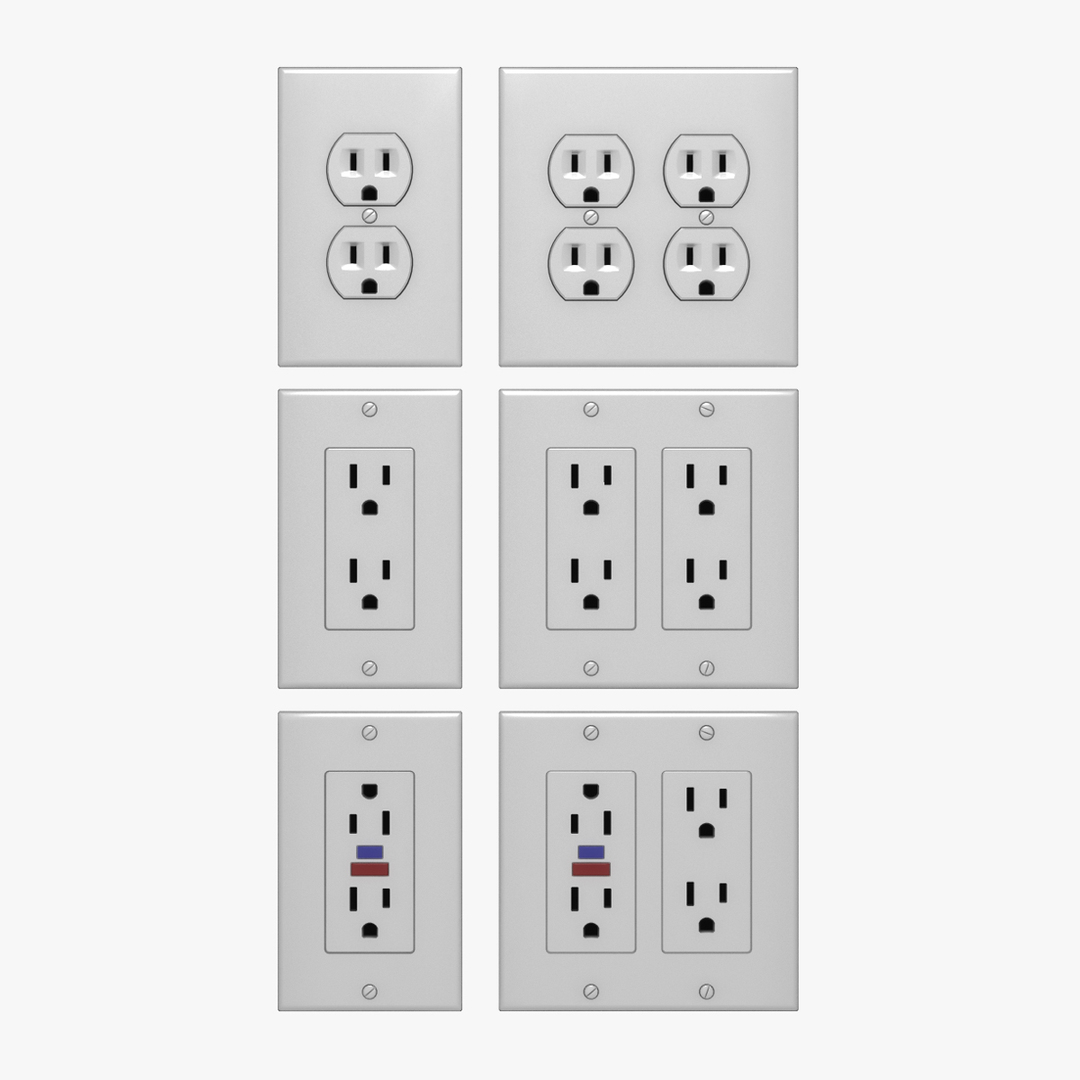 3d power outlet model