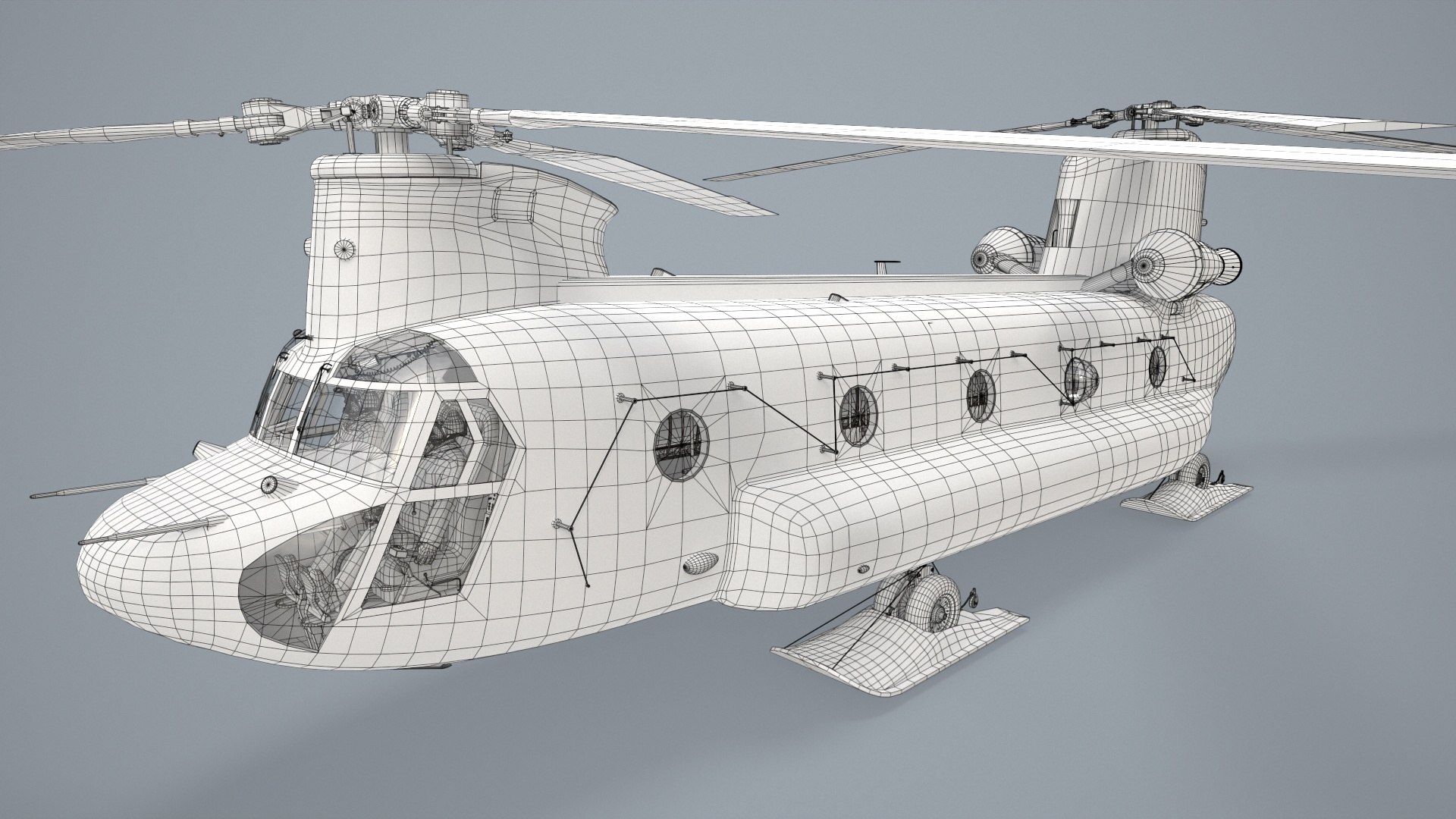 CH-47J Chinook JGSDF Winter Basic Animation 3D model - TurboSquid 2168630
