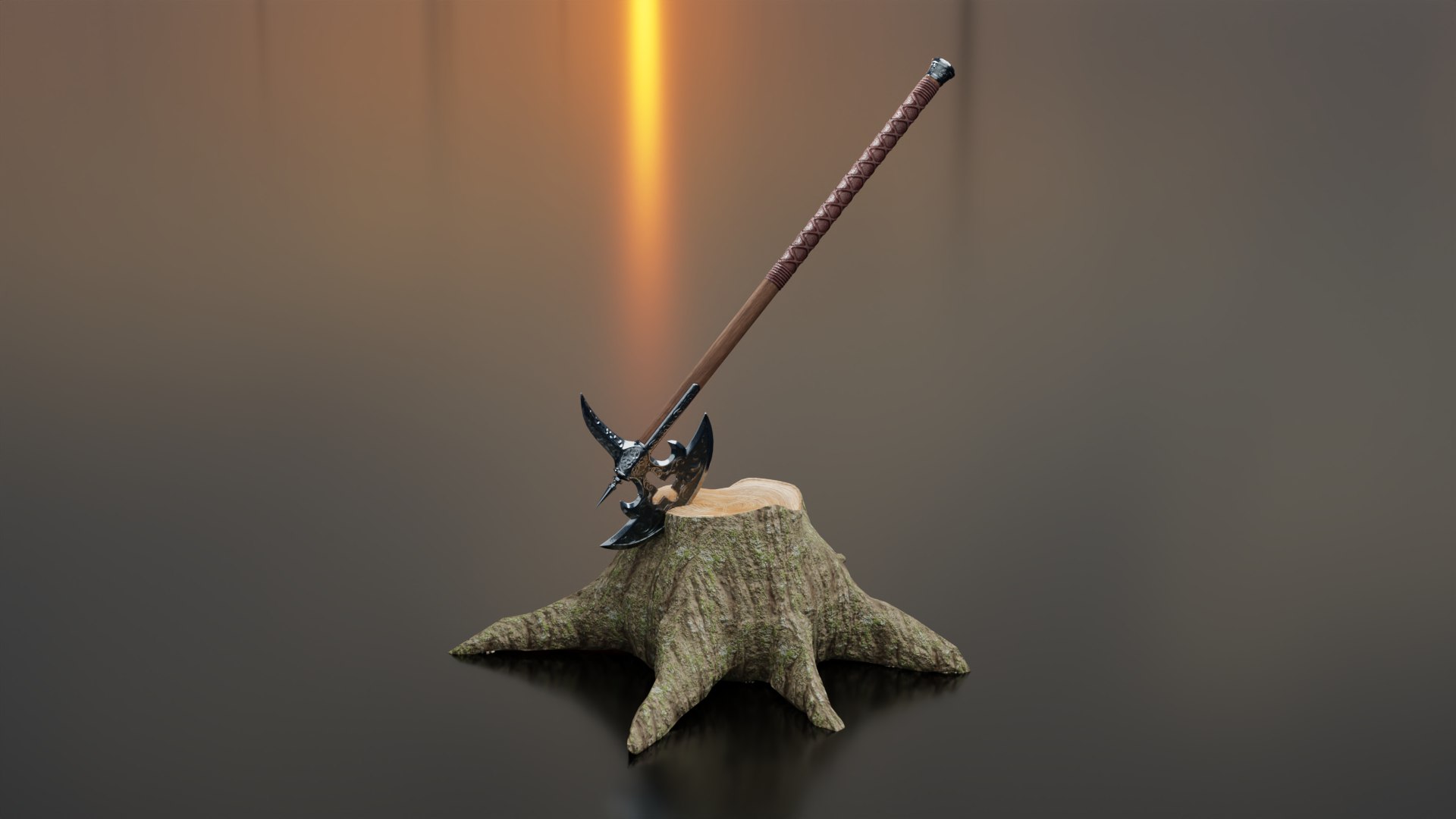 Low Poly Medieval Battle Axe with stump 3D Model PBR 3D - TurboSquid ...