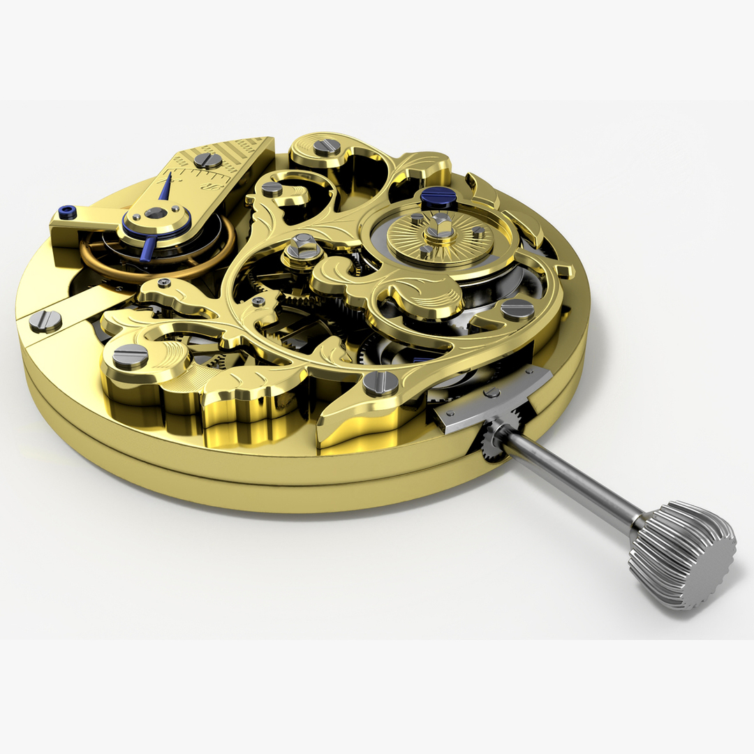 modelo 3d Movimiento de reloj de bolsillo antiguo nuevo equipado para ...