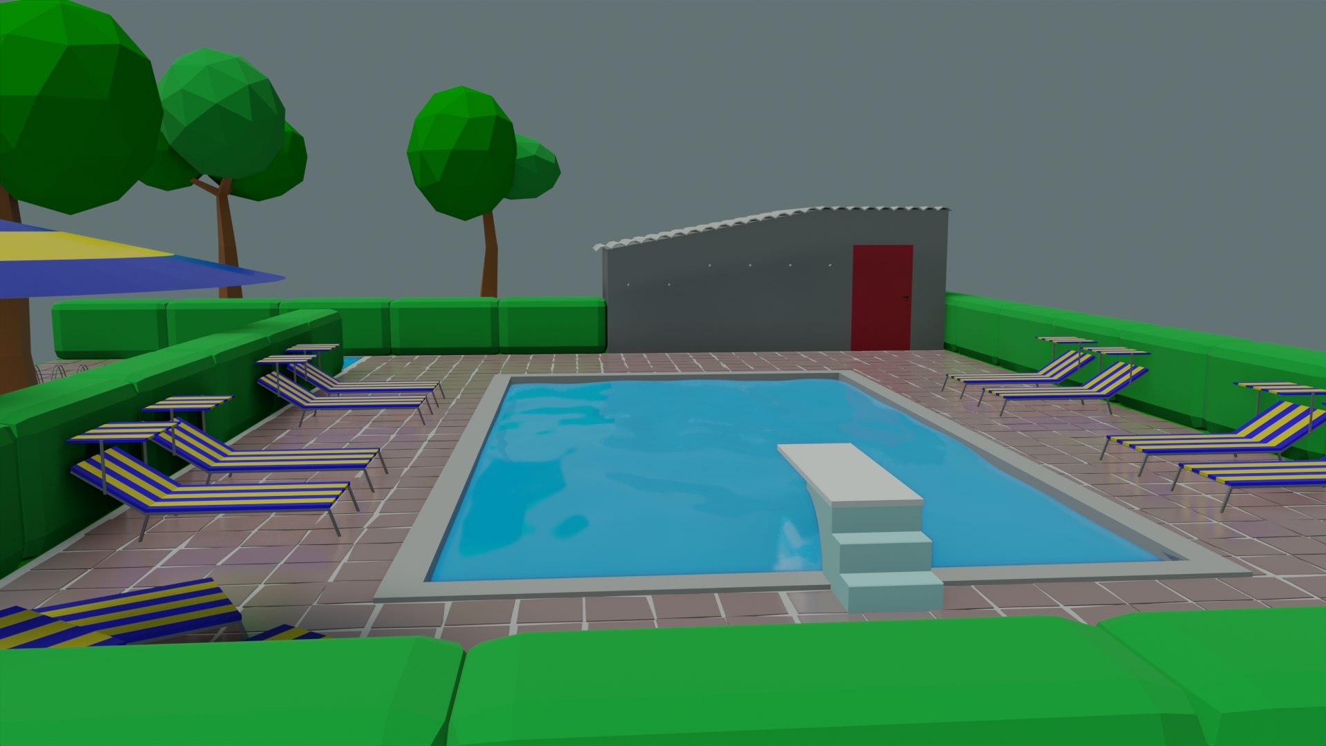 3D Model Complex Low Poly Pool - TurboSquid 2010463