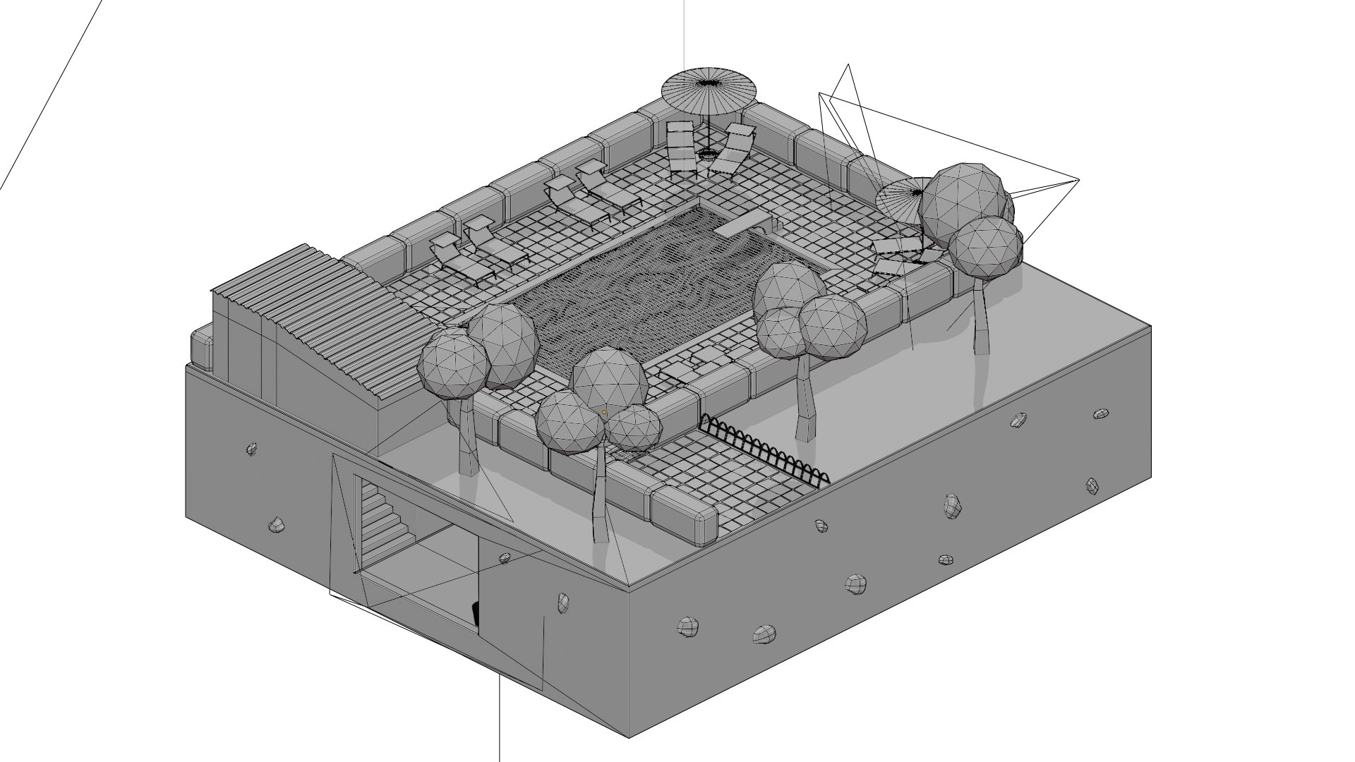 3D Model Complex Low Poly Pool - TurboSquid 2010463