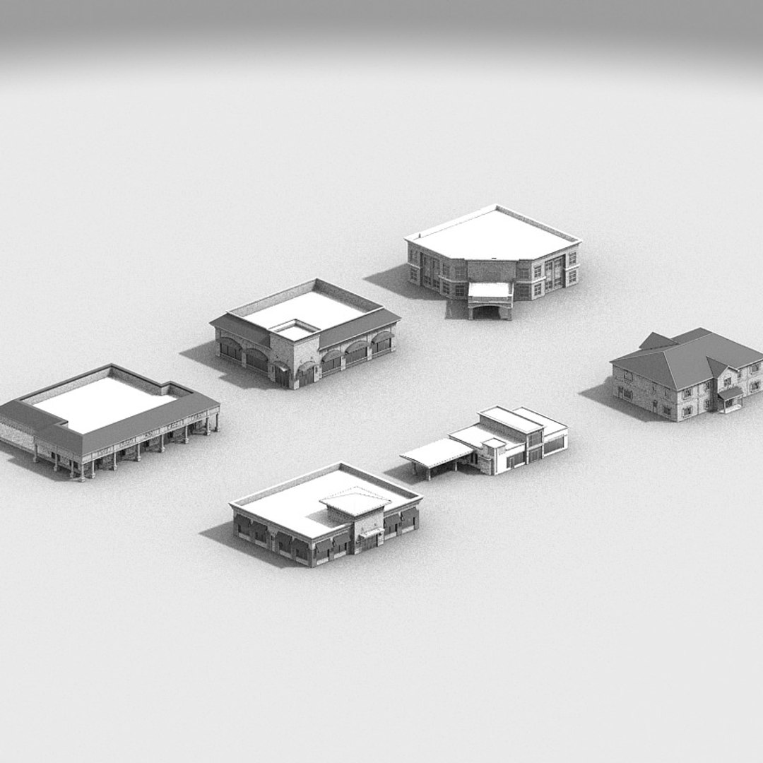 Retail City Buildings 3d Max