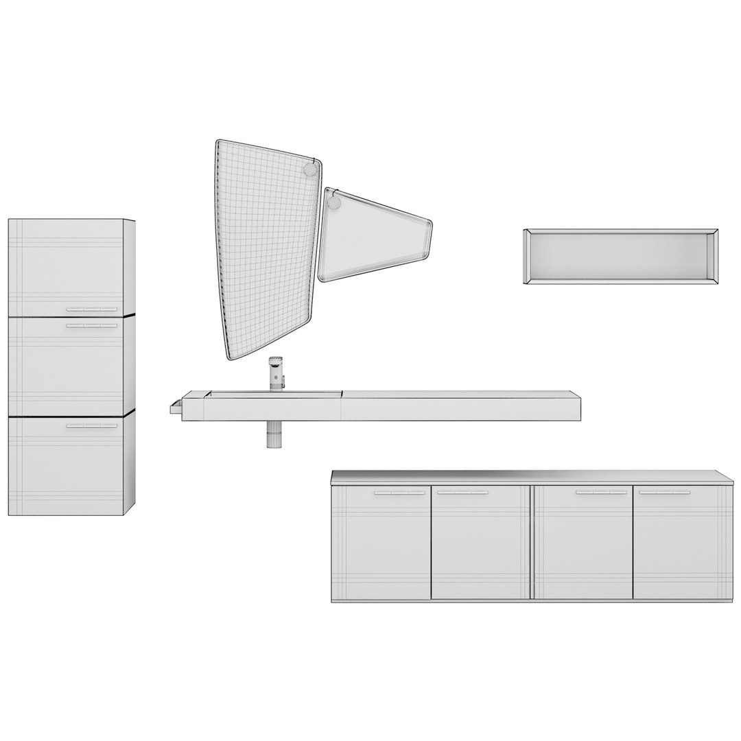 Arblu Lineo Vanity Unit With Doors Model - TurboSquid 2201827