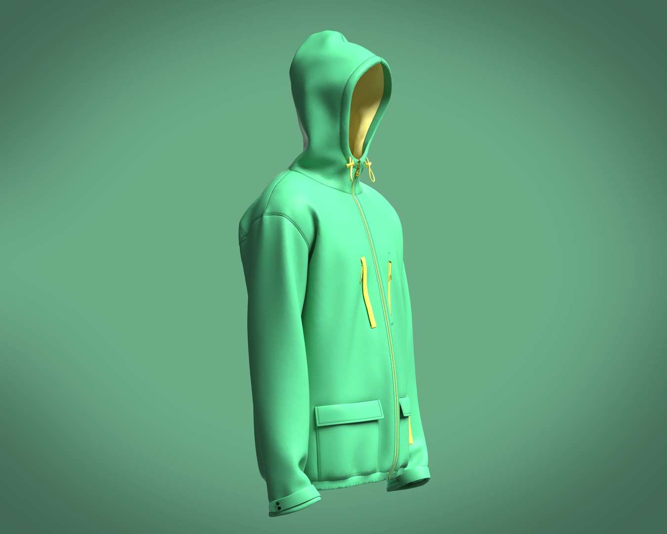 Mens Zip And Pocket-Ski Jacket 3D Model - TurboSquid 1990489