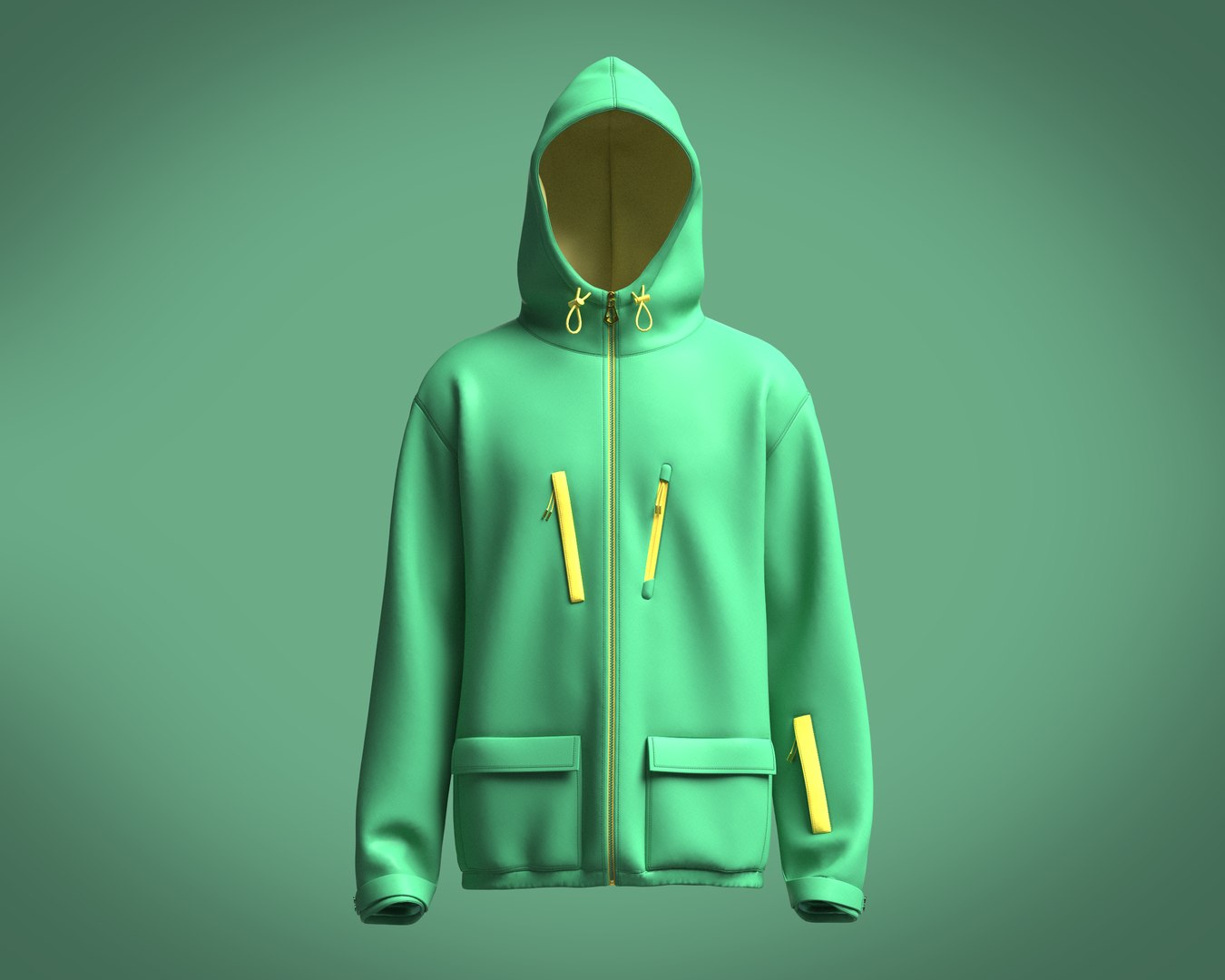 Mens Zip And Pocket-Ski Jacket 3D Model - TurboSquid 1990489