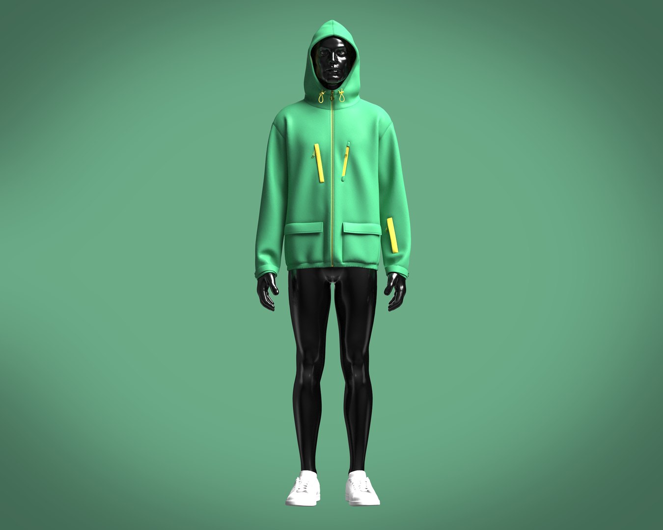 Mens Zip And Pocket-Ski Jacket 3D Model - TurboSquid 1990489