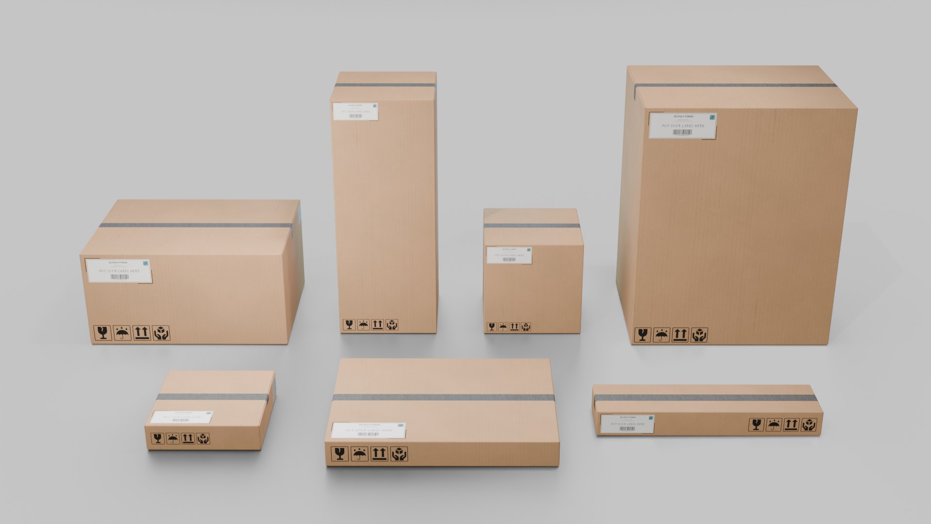 3D Ultimate Cardboard Box Variety Pack - Rigged And Customizable ...