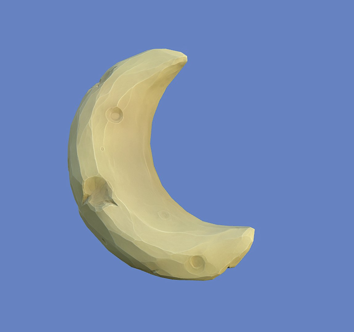 3d Model Cartoon Half Moon