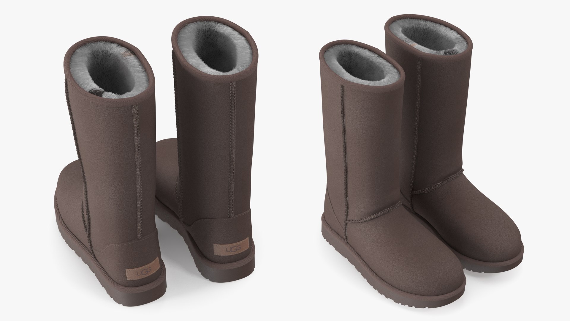 Australian UGG Classic Boots Fur Brown 3D Model - TurboSquid 2071140